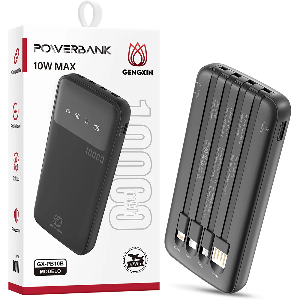 GENGXIN® Powerbank-10000mAh-GX-PB10B (Sólo para exhibición) – gengxinperu